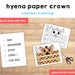 Hyena Paper Crown Party Coloring Printable Kids Craft African - Etsy