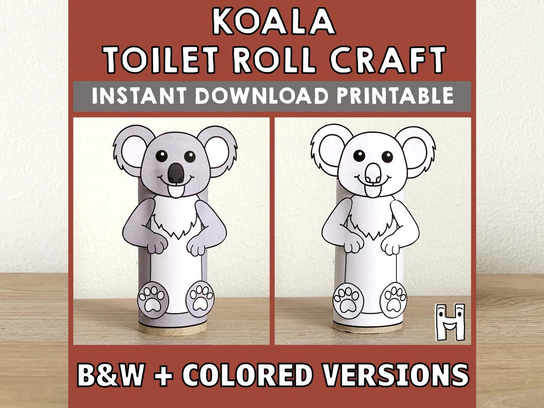 Koala Toilet Paper Roll Craft Australian Animal Party Coloring ...