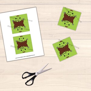 Frankenstein Treat Bag Topper Paper Craft Halloween Spooky Party ...