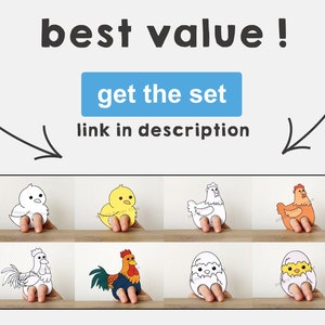 Rooster Paper Craft Printable Farm Animal Finger Puppet Kids Craft Farm ...