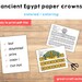 Ancient Egypt Paper Crowns Pharaoh Cobra Cleopatra Isis Scarab Cat Ankh ...