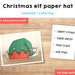 Christmas Elf Paper Crown Hat Winter Holiday Party Coloring Printable ...