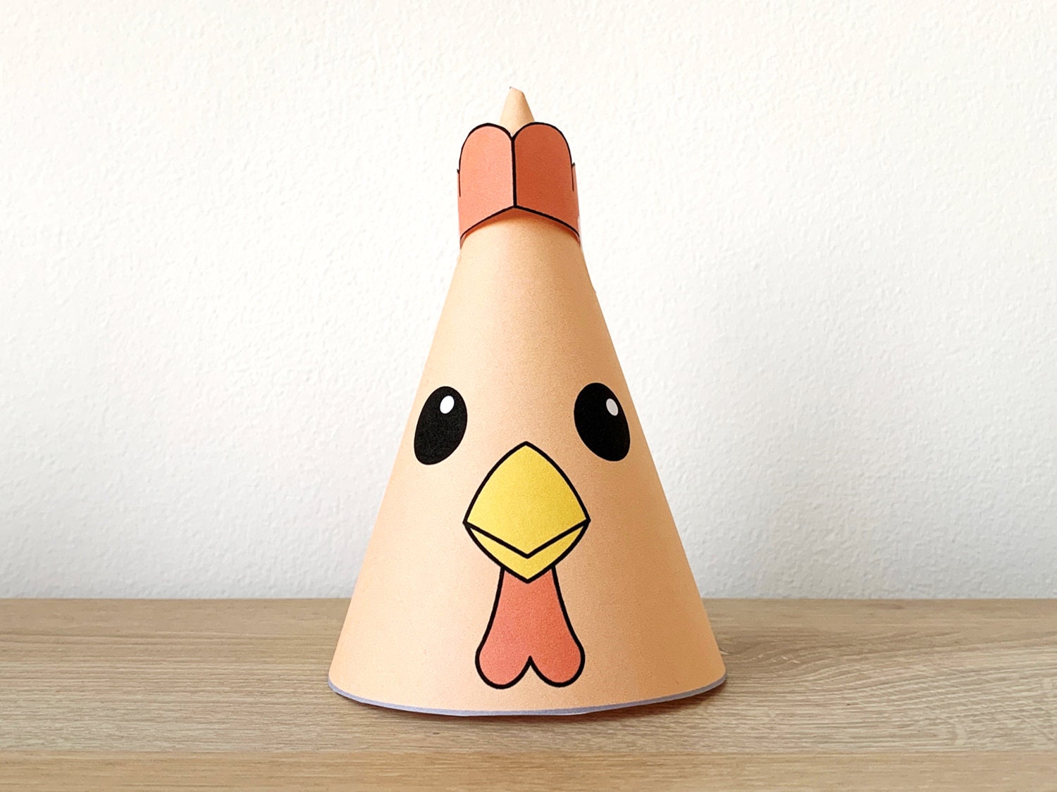 Chicken Party Hat Paper Printable Template Print Out Farm Animal Table ...