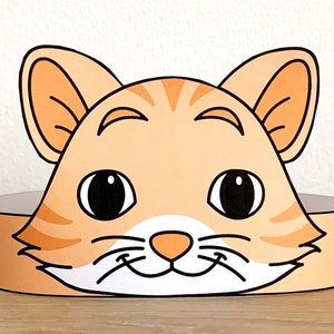 Cat Paper Crown Headband Pet Animal Printable Kids Craft Kitten Party ...