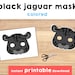 Black Jaguar Panther Mask Printable Party Favor Costume Mask Party ...