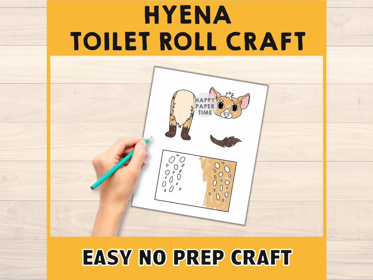 Hyena Toilet Paper Roll Craft African Animal Safari Party Coloring ...