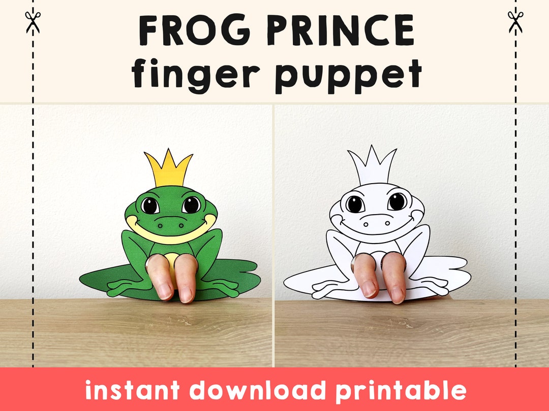 Frog Prince Paper Craft Printable Pond Animal Finger Puppet Kids Craft ...