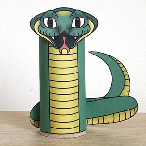 Cobra Snake Toilet Paper Roll Craft Asian Reptile Jungle Party Coloring ...
