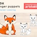 Fox Paper Craft Printable Finger Puppet Kids Craft Animal - Etsy