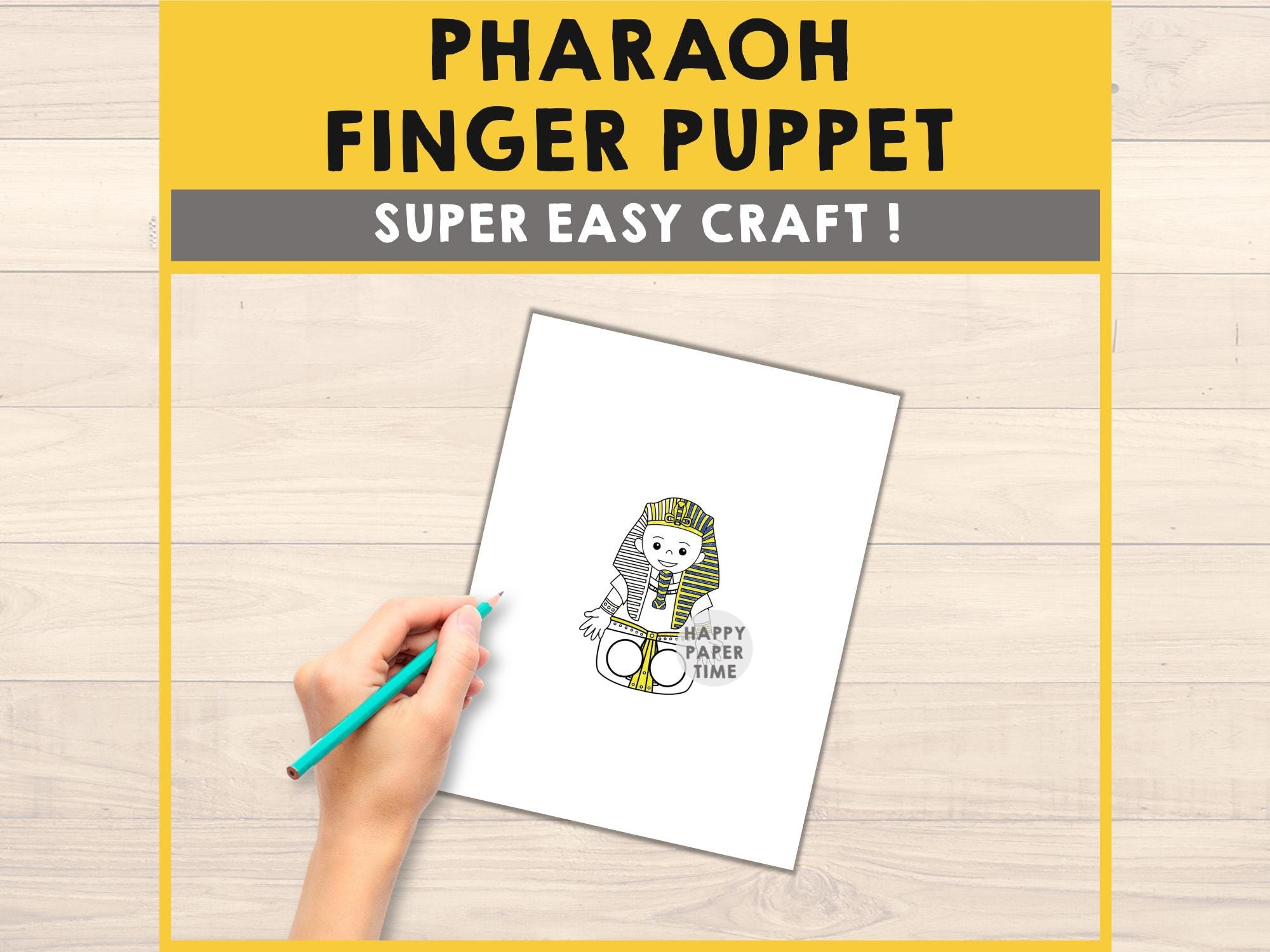 Pharaoh Paper Craft Printable Ancient Egypt Finger Puppet Kids Craft ...