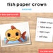 Fish Paper Crown Party Printable Party Hat Kids (Download Now) - Etsy