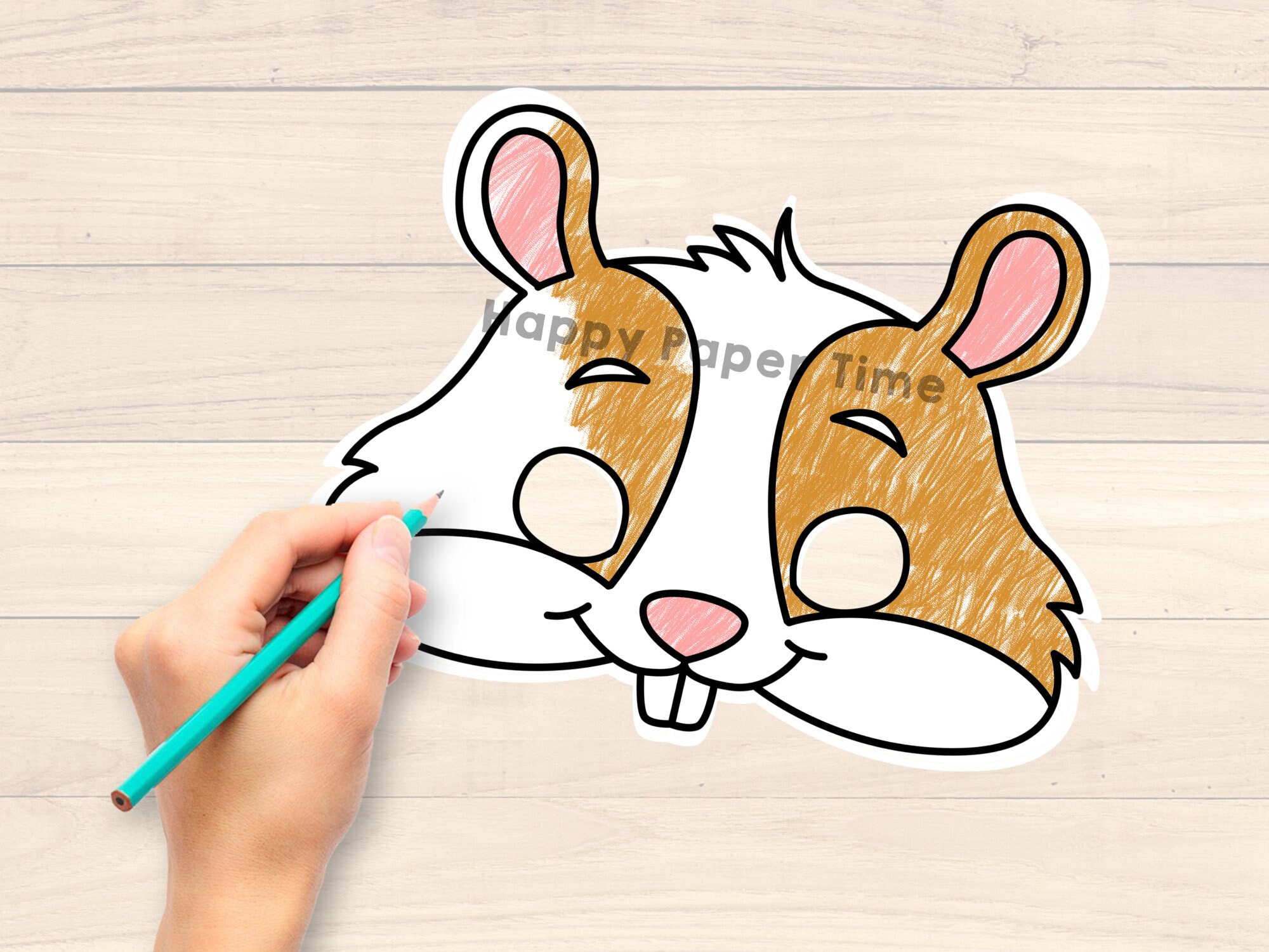 Hamster Mask Animal Mask Party Favor Pet Printable Pet Costume - Etsy