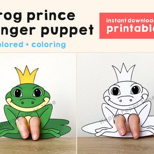 Frog Prince Paper Craft Printable Pond Animal Finger Puppet - Etsy