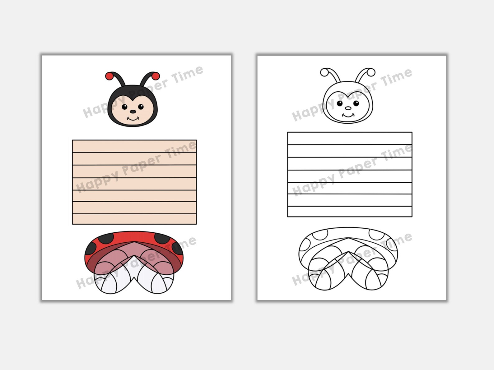 Ladybug Toilet Paper Roll Craft Bugs Insects Party Coloring Printable ...