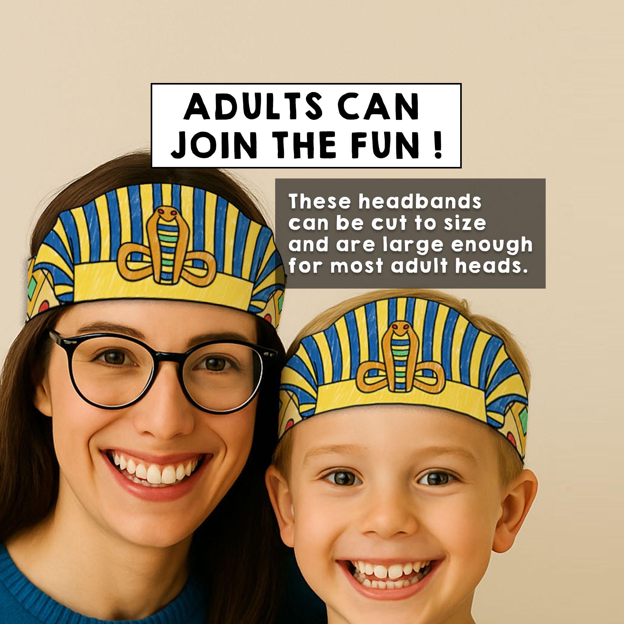 Pharaoh Paper Crown Ancient Egypt Headband Hat Party Coloring Printable ...