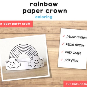 Rainbow Paper Crowns Astronomy Summer Spring Printable Kids Craft ...