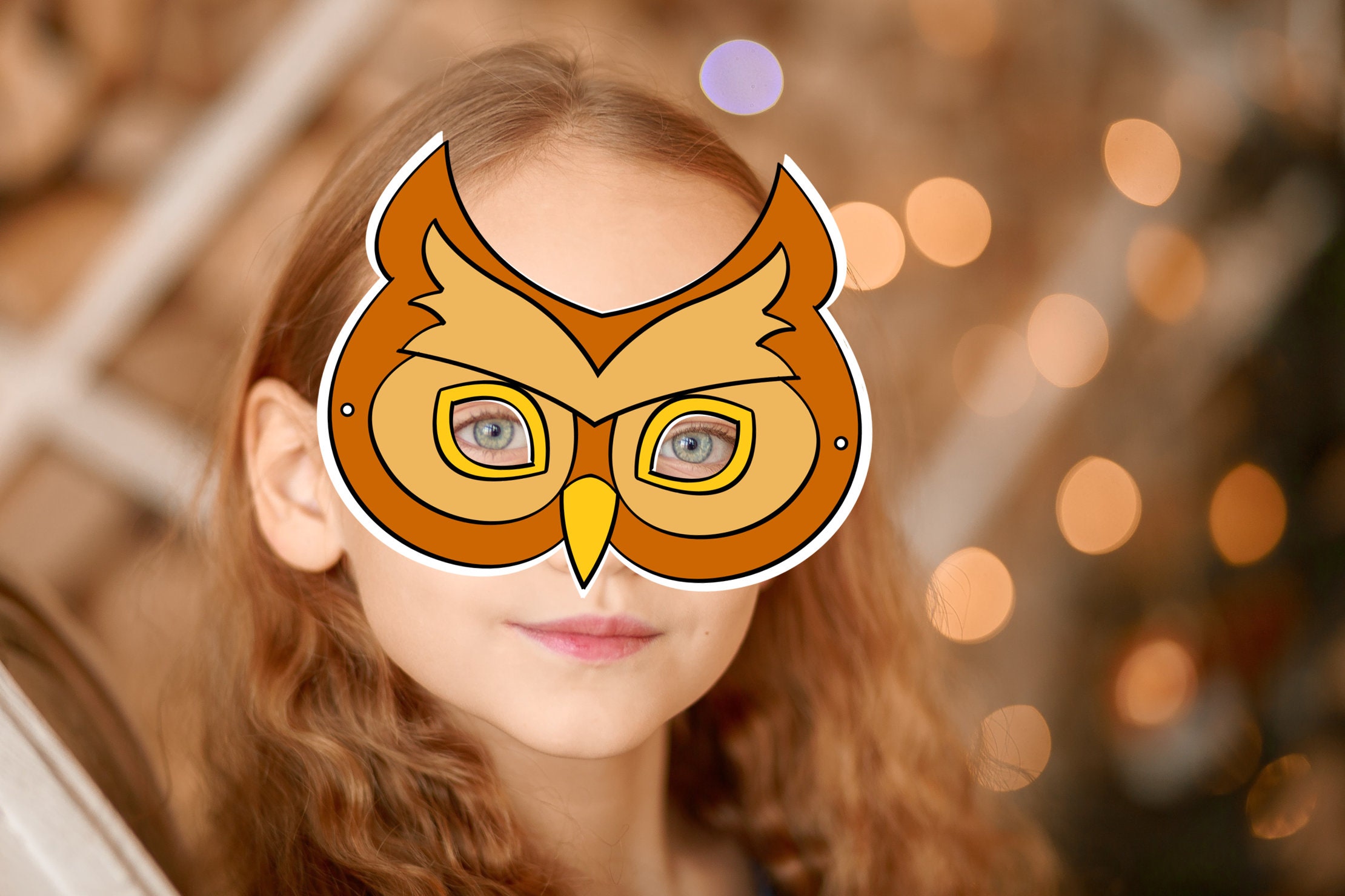 Owl Costume Owl Mask Animal Mask Printable Owl Printable Owl | Etsy