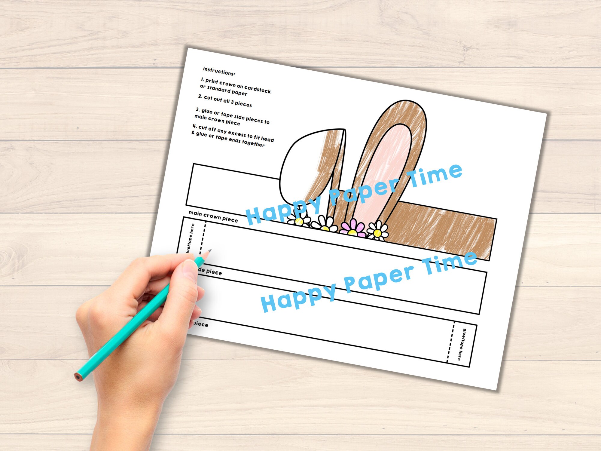 Easter Paper Crown Coloring Headband Easter Spring Cut Out - Etsy