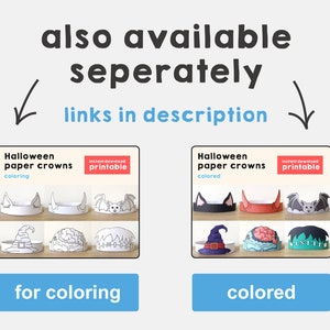 Halloween Paper Crowns Witch Zombie Bat Devil Frankenstein Printable ...