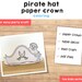 Pirate Hat Paper Crown Template Pirate Captain Party Headband Coloring ...