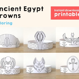 Ancient Egypt Paper Crowns Pharaoh Cobra Cleopatra Isis Scarab - Etsy