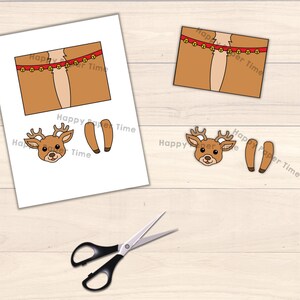 Reindeer Toilet Paper Roll Craft Christmas Party Coloring Printable ...