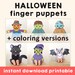 Halloween Paper Craft Printable Finger Puppet Template Kids Craft ...