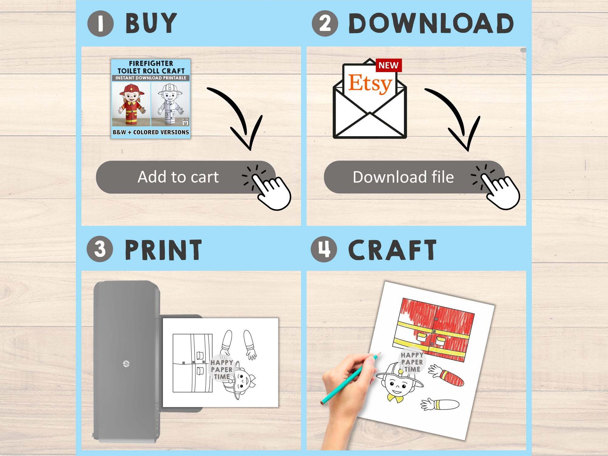 Firefighter Toilet Paper Roll Craft Fireman Party Coloring Printable ...