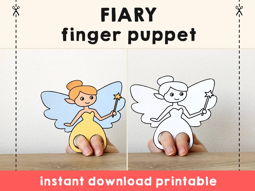 Fairy Paper Craft Printable Finger Puppet Template Kids Craft Activity ...