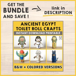Pharaoh Toilet Paper Roll Craft Ancient Egypt Party Coloring Printable ...