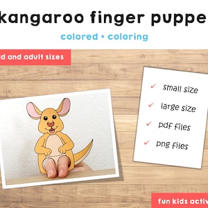Kangaroo Paper Craft Printable Australian Animal Finger Puppet Kids ...