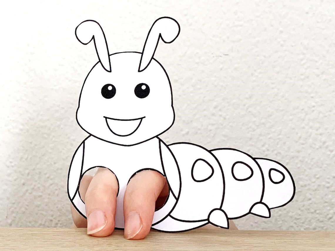Caterpillar Paper Craft Printable Finger Puppet Template Kids | Etsy