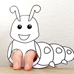 Caterpillar Paper Craft Printable Finger Puppet Template Kids Craft ...