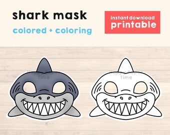 Shark Mask Printable - Etsy