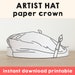 Dog Ears Paper Crown Party Coloring Printable Kids Craft Puppy Costume ...