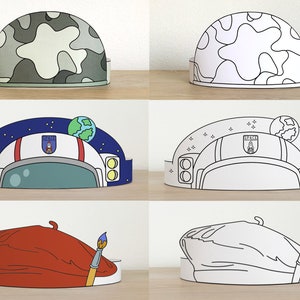 Community Helpers Paper Crowns Astronaut Pilot Chef Sailor Soldier ...