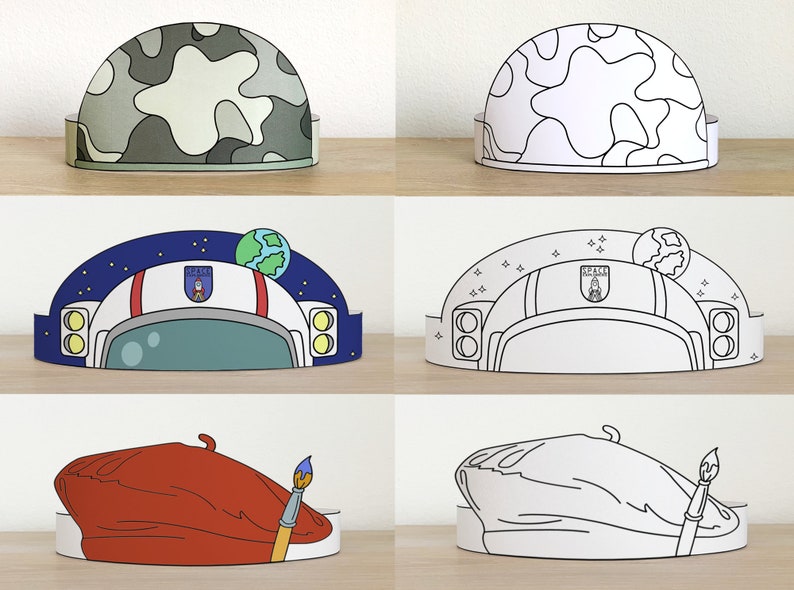 Community Helpers Paper Crowns Astronaut Pilot Chef Sailor Soldier ...
