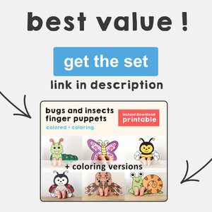 Spider Paper Craft Printable Finger Puppet Bug Template Kids Craft ...