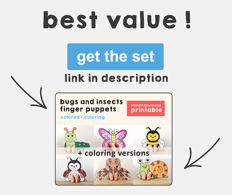 Spider Paper Craft Printable Finger Puppet Bug Template Kids - Etsy