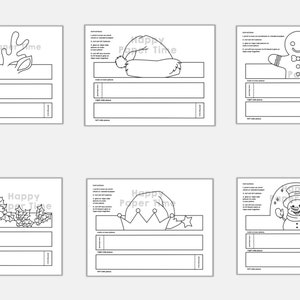 Christmas Paper Crowns Coloring Activity Printable Kids Craft Hats ...