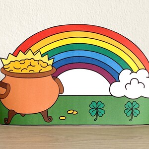 St Patrick's Day Paper Crown Headband Pot of Gold Rainbow Party ...