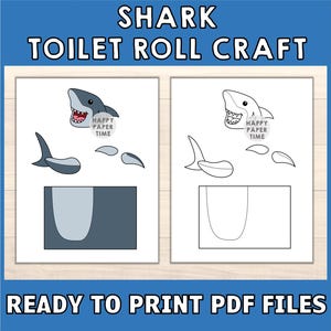 Shark Toilet Paper Roll Craft Ocean Animal Beach Sea Party Coloring ...