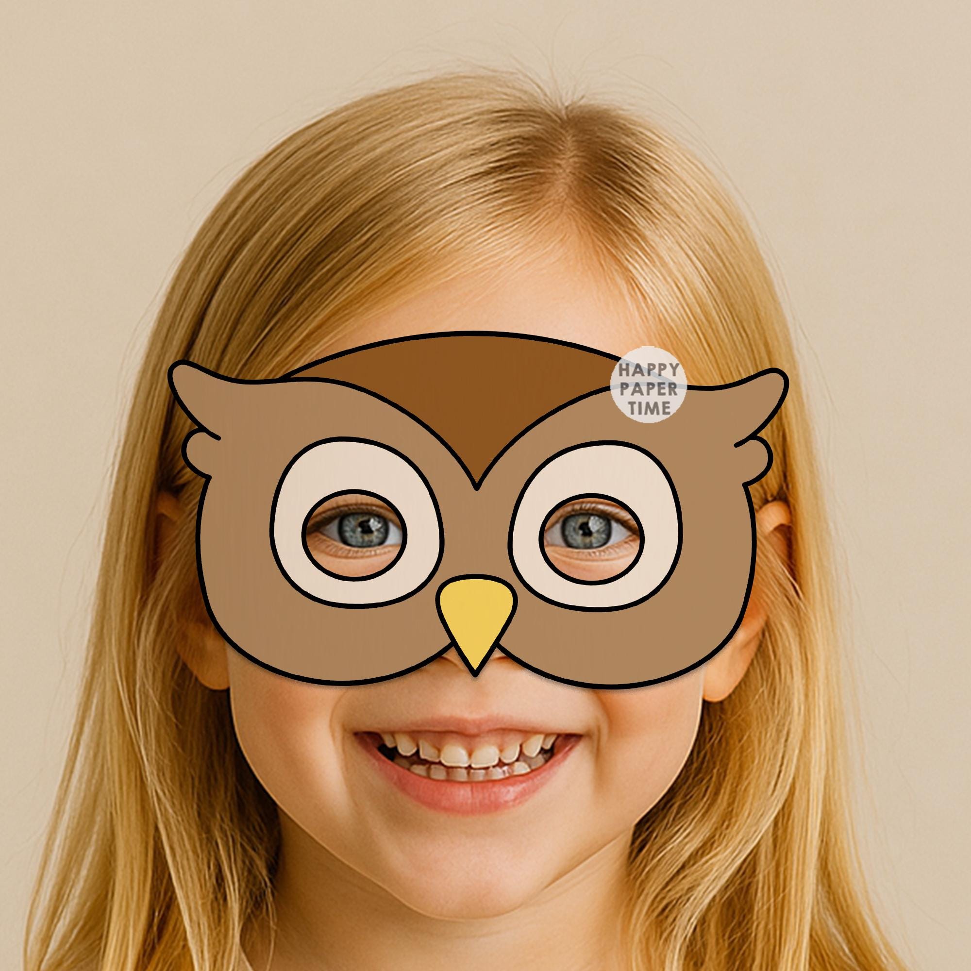 Owl Mask Paper Printable Forest Woodland Animal Craft Activity ...
