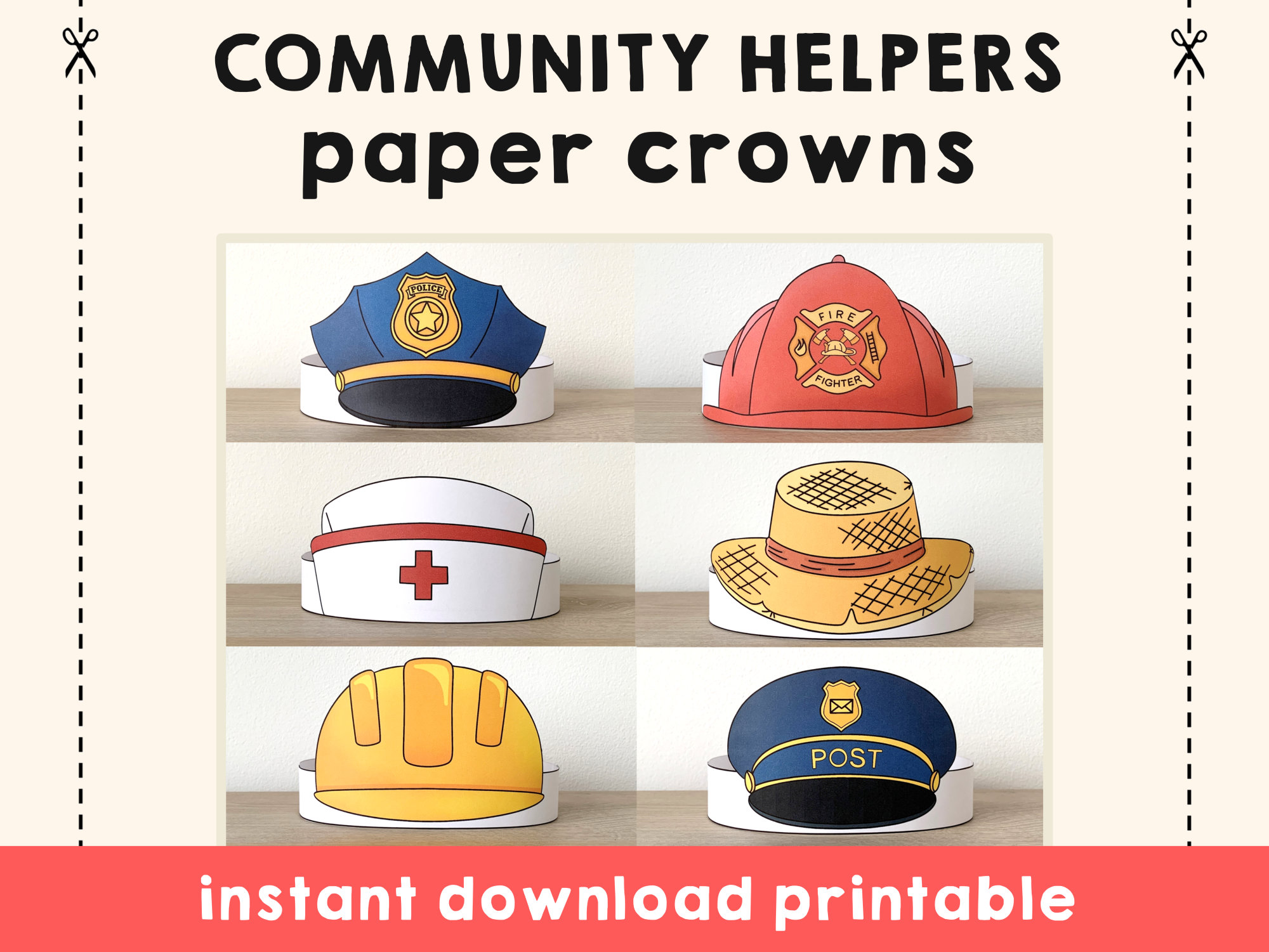 Community Helpers Hats