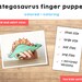 Dinosaur Stegosaurus Paper Craft Printable Finger Puppet Kids Craft ...