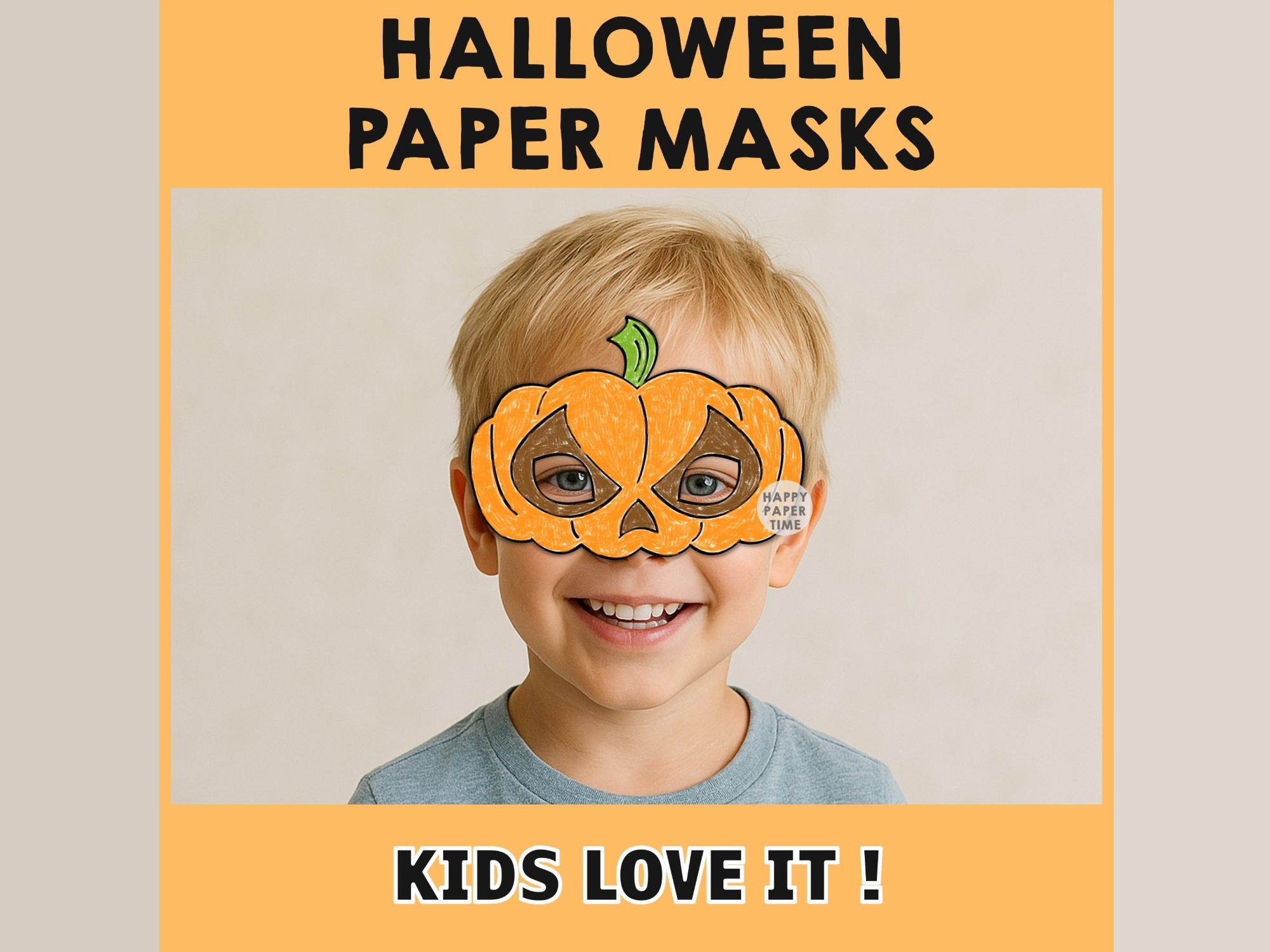 Halloween Mask Kids Diy Halloween Costume Pumpkin Mask Witch Mask ...