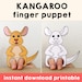 Kangaroo Paper Craft Printable Australian Animal Finger Puppet Kids ...