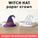 Witch Hat Paper Crown Template Halloween Party Headband Coloring ...