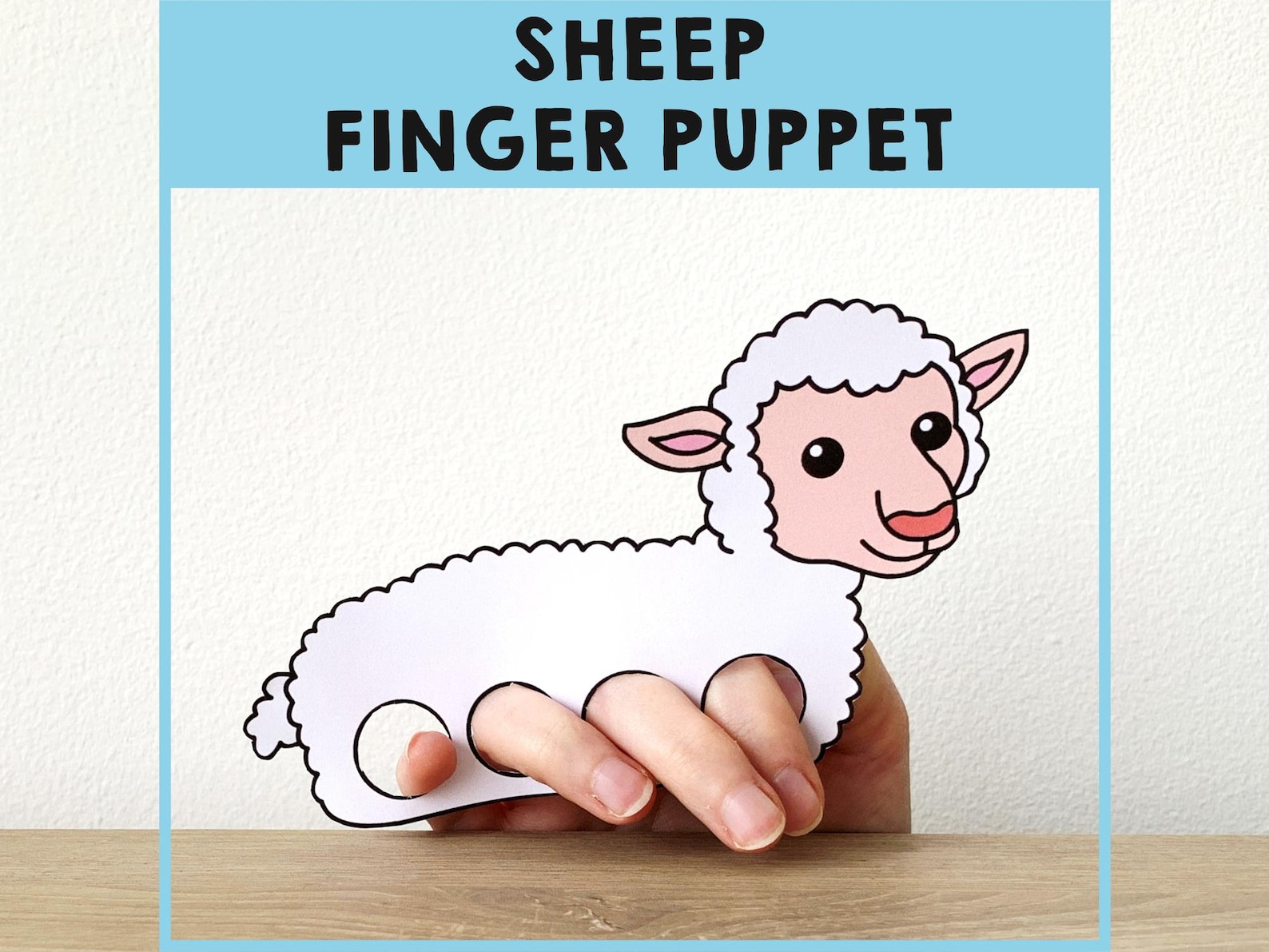 Sheep Paper Craft Printable Farm Animal Finger Puppet Pretend Play Kids ...