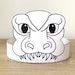 T-rex Paper Crown Party Coloring Printable Kids Craft Dinosaur Birthday ...